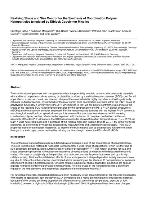 Pdf Realizing Shape And Size Control For The Synthesis Of