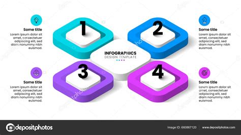 Infographic Template Icons Options Steps Isometric Squares Can Used Workflow Stock Vector By