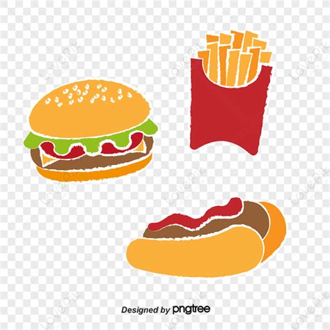 만화 음식 일러스트삽화감자햄버거 Png 일러스트 무료 다운로드 Lovepik