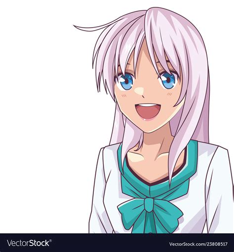 Anime Manga Girl Royalty Free Vector Image Vectorstock