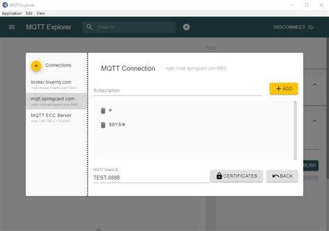 Securing The Connection To The MQTT Broker Using TLS And SpringCore Client Certificates