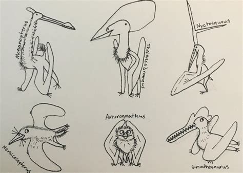 I Drew Six Stylized Pterosaurs Paleoart