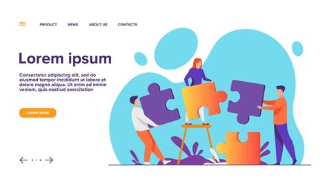 큰 직소 퍼즐 조각을 들고 파트너 무료 벡터