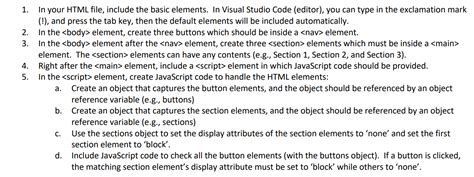 Solved 1 In Your Html File Include The Basic Elements In