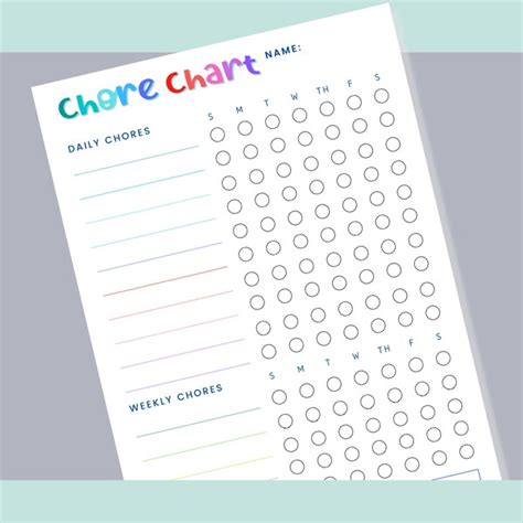 Chore Chart Etsy