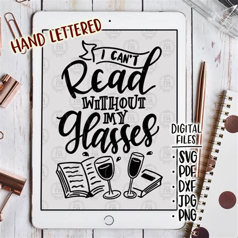 I Cant Read Without My Glasses Fun Funny Quirky Wine Lover Book Club