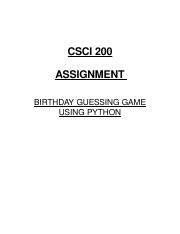 Designing Birthday Guessing Game Using Python Without If Else Course Hero