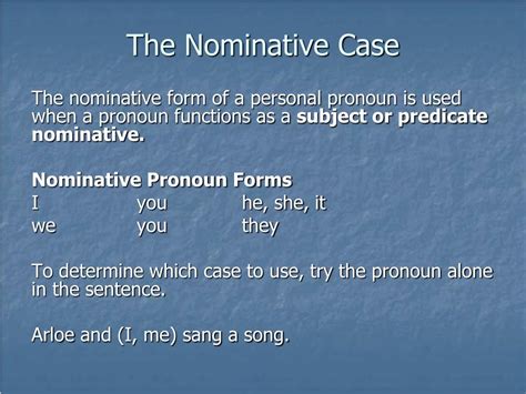 Ppt Nominative And Objective Cases Powerpoint Presentation Free Download Id 5391666