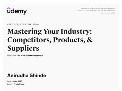 Anirudha Shinde Cpp™ On Linkedin Udemy Course Completion Certificate