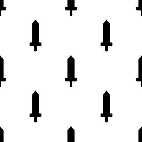 Seamless Pattern With Simple Sword Icons Black Silhouette Of Knife