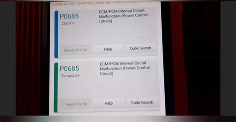 P0685 Honda Trouble Code Ecmpcm Power Relay Control Circuit