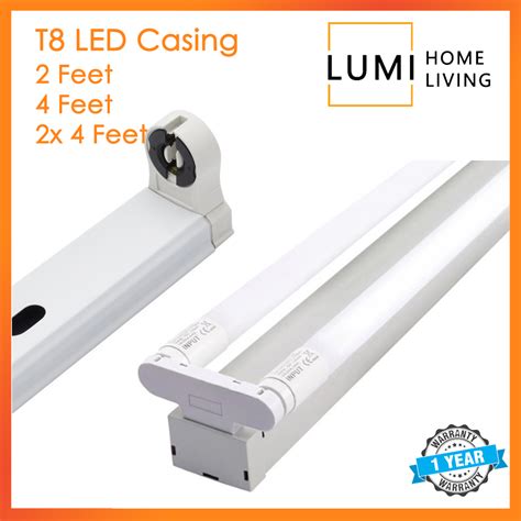 Led T Tube Casing Holder Ft Ft Double Tube Casing White Casing Slim Shopee Malaysia