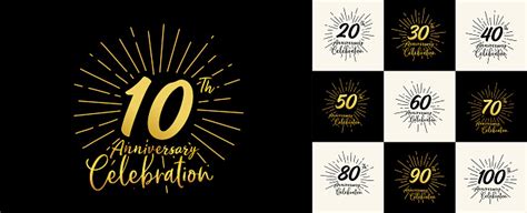 주년 기념 엠 블 럼의 설정 기념일 템플릿 디자인 웹 게임에 대 한 크리에이 티브 포스터 소책자 전단지 전단지 잡지 초대 카드벡터벡터 0명에 대한 스톡 벡터 아트 및 기타