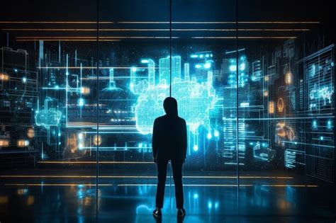Holographic interface displaying futuristic data | Premium AI-generated ...