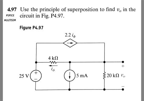 solved use the principle of superposition to find v 0 in the