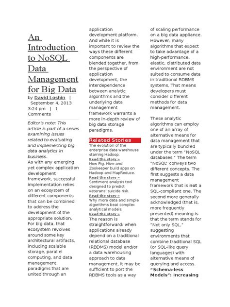 an to nosql data management for big data david loshin pdf no sql