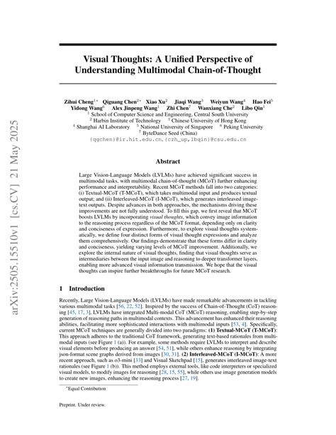 Pdf Visual Thoughts A Unified Perspective Of Understanding Multimodal Chain Of Thought