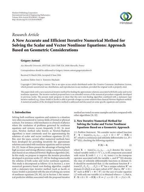 Pdf A New Accurate And Efficient Iterative Numerical Method For