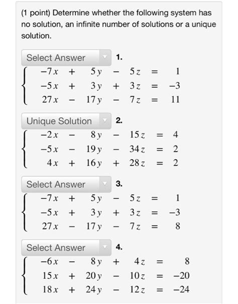 Solved Point Determine Whether The Following System Has Chegg