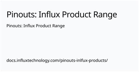 Cables And Device Pinouts Influx Product Range Pinouts Influx Product