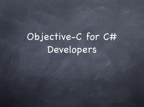 Objective C For C Developers Pdf