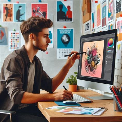 Premium Photo Masterful Male Graphics Designer Highquality Image Showcase