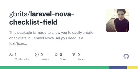 Github Gbritslaravel Nova Checklist Field This Package Is Made To Allow You To Easily Create