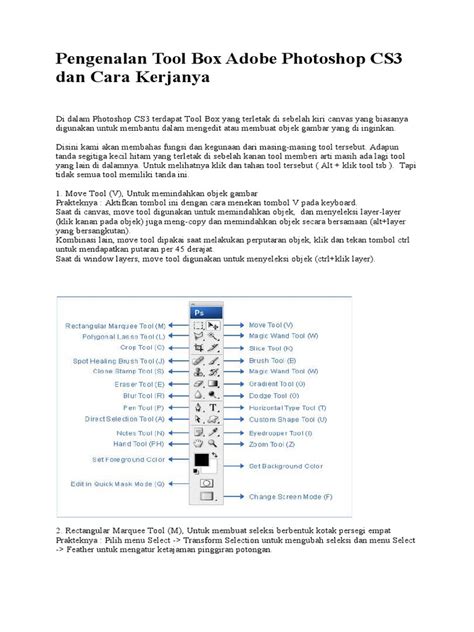 Pengenalan Tool Box Adobe Photoshop Cs3 Dan Cara Kerjanya Pdf