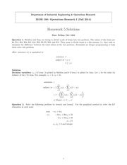 IEOR160 HW5 Solutions Department Of Industrial Engineering