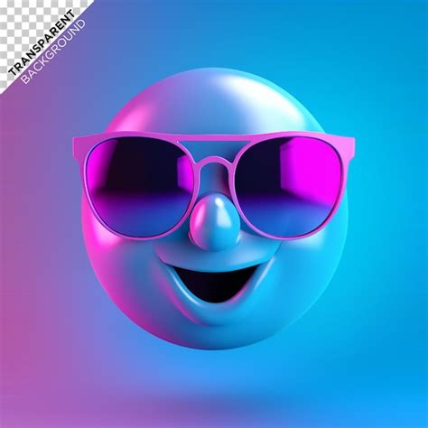 Premium Psd 3d Rendering Emoji Holographic Illustration