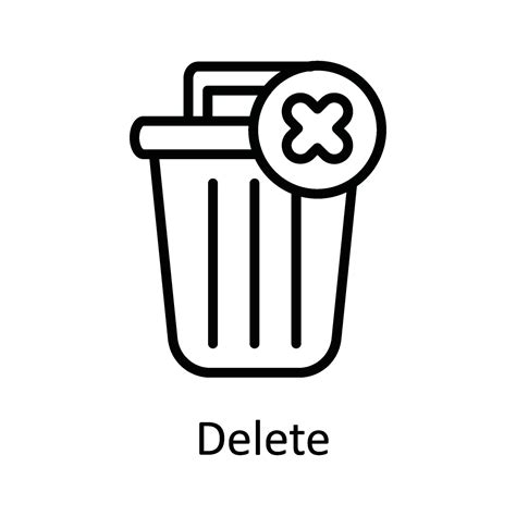 Delete Vector Outline Icon Design Illustration User Interface Symbol On White Background Eps 10