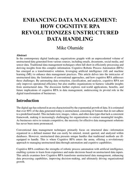 pdf enhancing data management how cognitive rpa revolutionizes