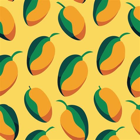 Mango Pattern Vector Isolated Design Background Premium Ai Generated