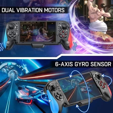 Manette Switch OLED Contrôleur Mode Portable Gyroscope à Axes Turbo Vibration Rouge Bleu