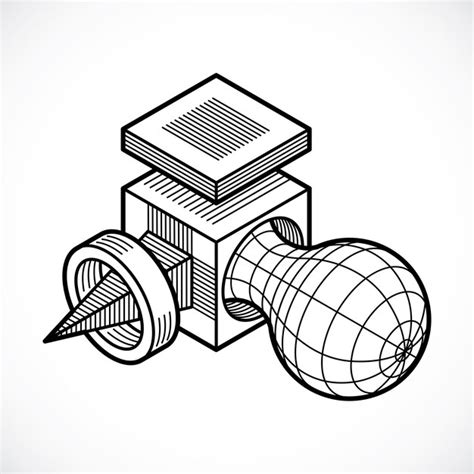 Premium Vector Abstract Three Dimensional Shape Vector Design Cube Element