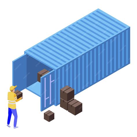 Premium Vector Cargo Container Parcel Icon Isometric Of Cargo