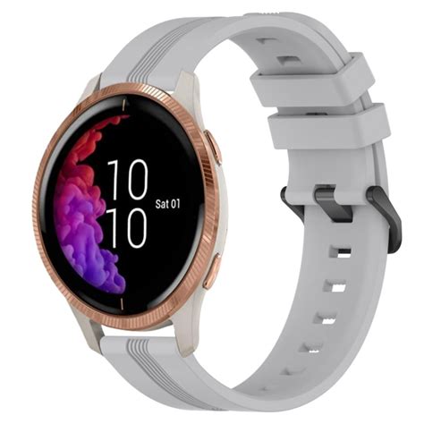 Garmin Venu Striped Silicone Watch Band Gray Spares Se