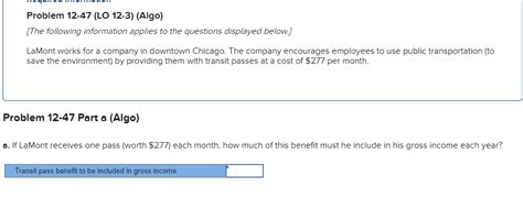 Solved Problem 12 47 LO 12 3 Algo The Following Chegg Com