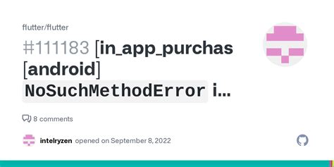 Inapppurchase Android `nosuchmethoderror` In Various Calls · Issue