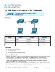 Lab Basic Switch And End Device Configuration STU Pdf Lab Basic Switch And End