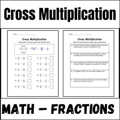Cross Multiplication Engaging Worksheets For Fractions Ratios And