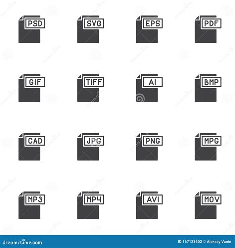 file types vector icons and formats labels file system icons