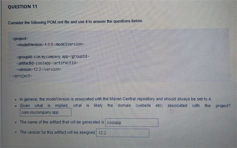 Solved Consider The Following POM Xml File And Use It To Chegg