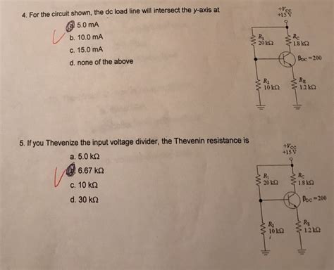 Solved 4 For The Circuit Shown The Dc Load Line Will Chegg Com