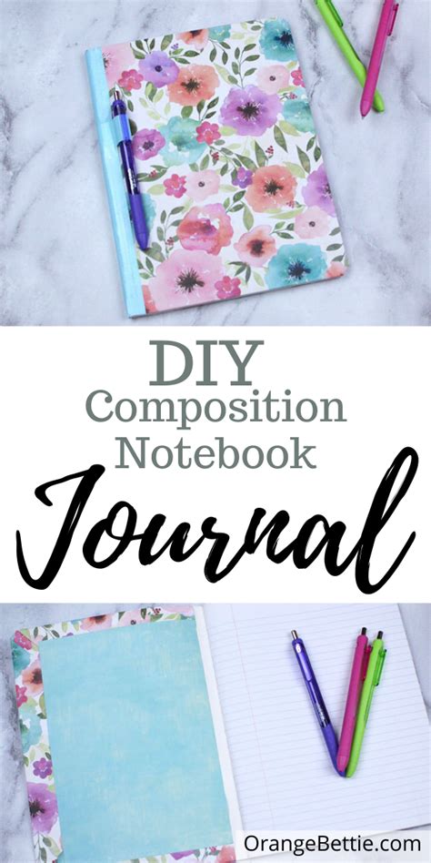 Diy Composition Notebook Journal Tutorial Orange Bettie