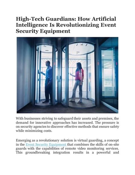 Ppt High Tech Guardians How Artificial Intelligence Is