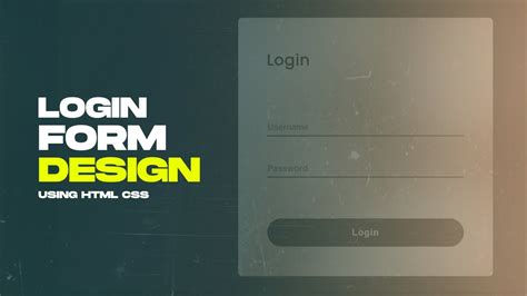 Login Form In Html And Css Youtube
