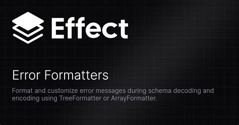 Error Formatters Effect Documentation