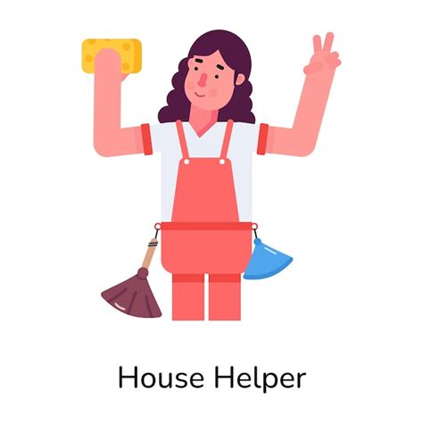 Premium Vector A Flat Character Icon Of A House Helper