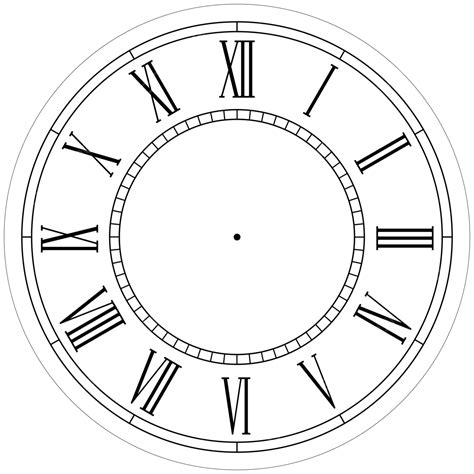 Clock Face No Hand Classic Roman Number Lock Drawing Face Drawing